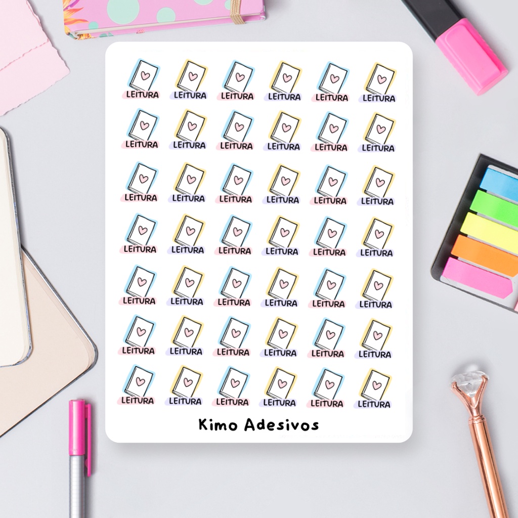 Cartela de Adesivos Leitura 12x15cm KIMO ADESIVOS | Shopee Brasil