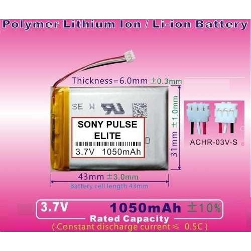 Bateria P/Headset Sony Pulse Elite 7.1 Com Conector sp70 | Shopee Brasil