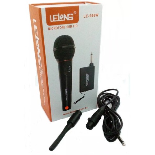 Microfone Sem Fio Profissional Lelong Le-996w Transmissor | Shopee Brasil