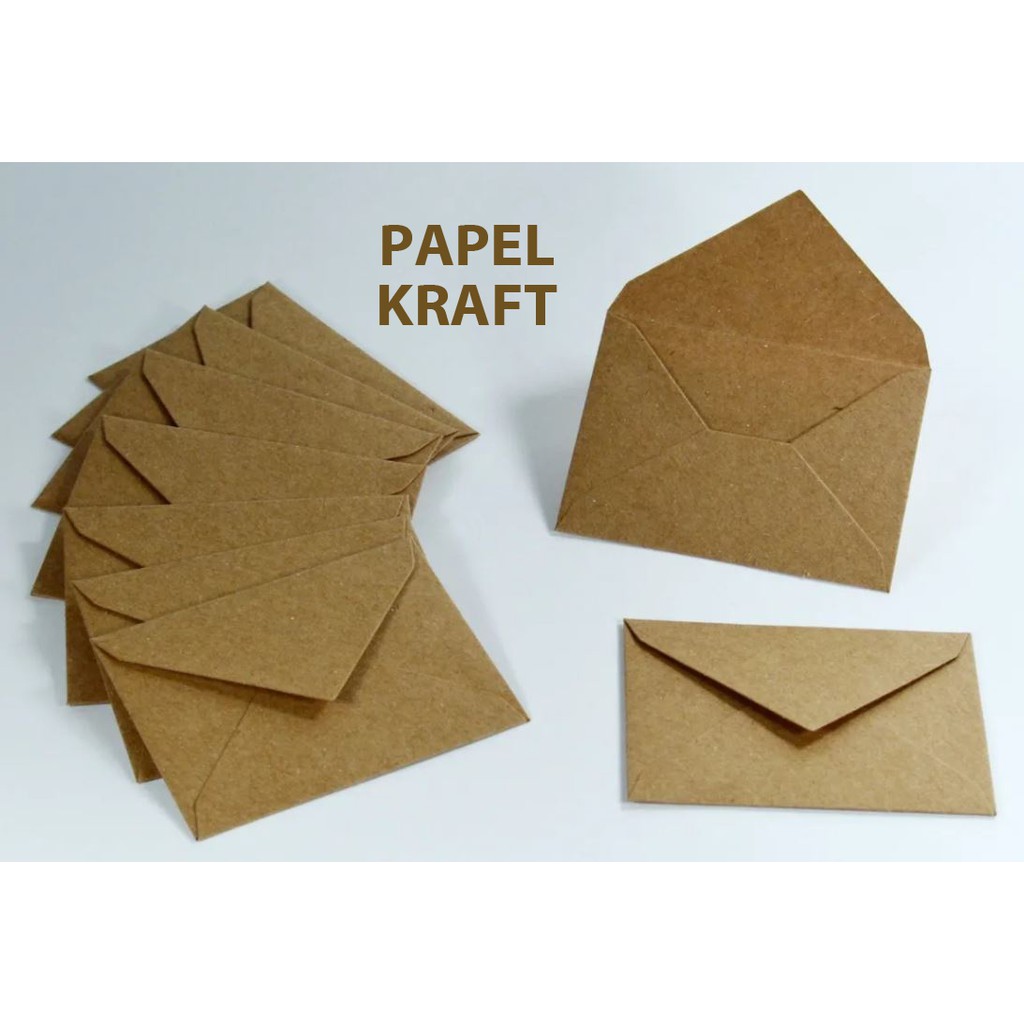 MINI ENVELOPES 6,5x4,7cm papel kraft para convite individual exibíveis ...