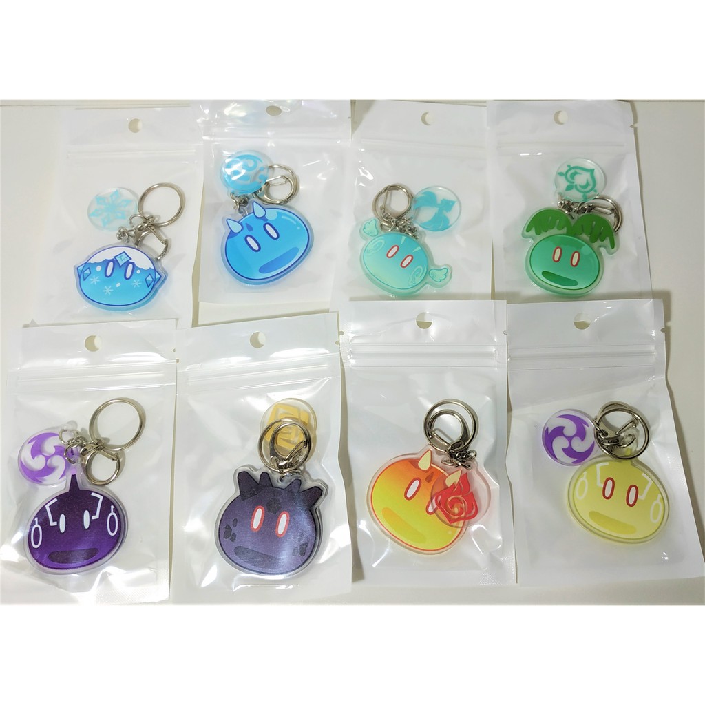 Chaveiro Slimes de Genshin Impact Cryo Slime Hydro Slime Anemo Slime ...