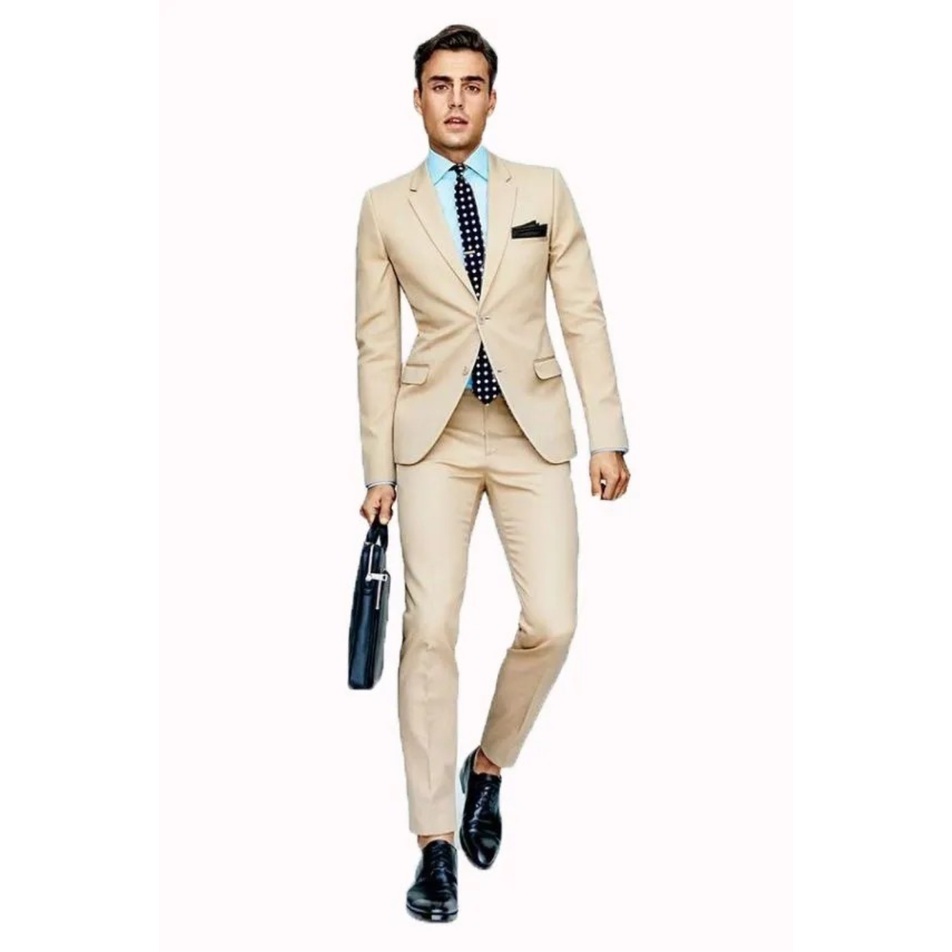 Terno Slim Masculino Italiano Bege Oxford + Qualidade | Shopee Brasil