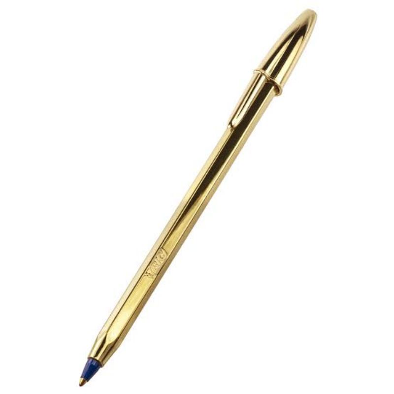 Caneta BIC Esferográfica Celebration Dourada | Shopee Brasil