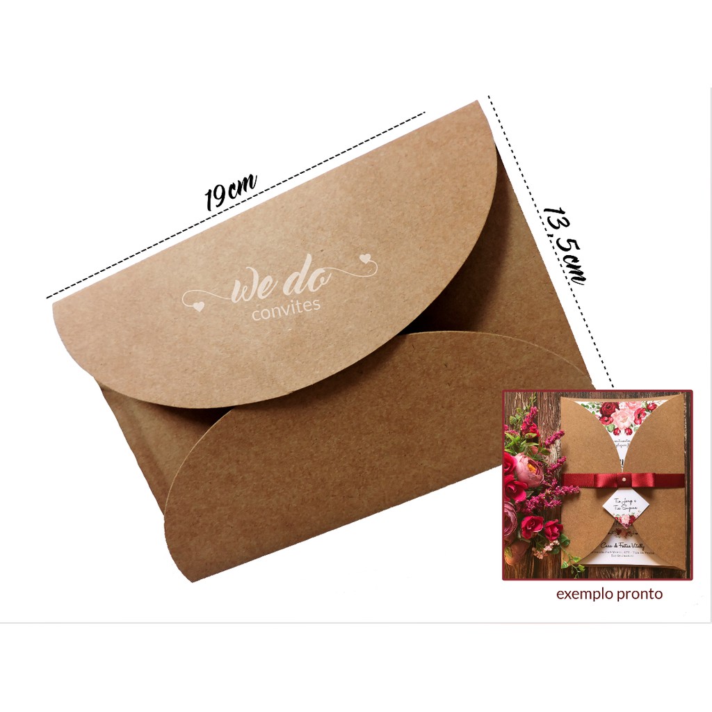 Envelopes pronto para convite modelo Meia Lua | Shopee Brasil