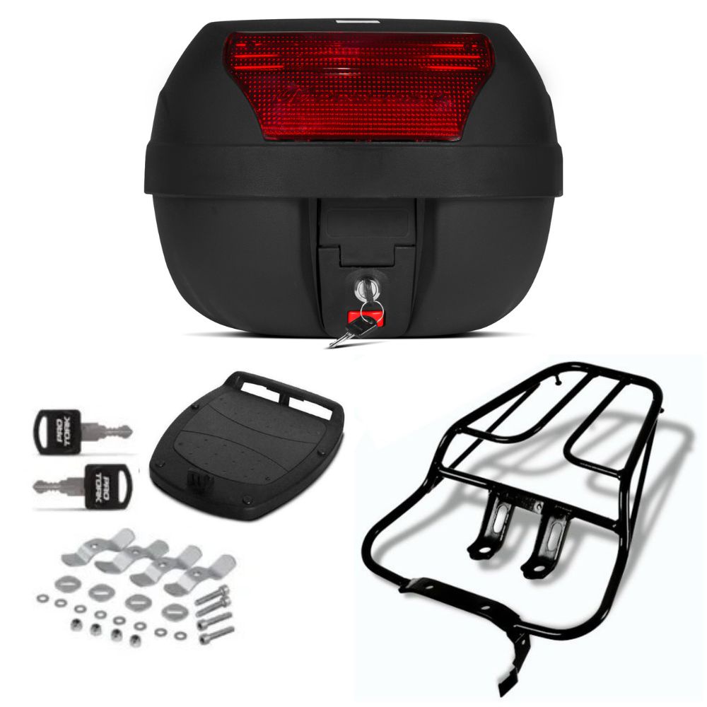 Kit Bau 28 Litros Pro Tork + Bagageiro Cg Titan Fan 125 2000 2001 2002 ...