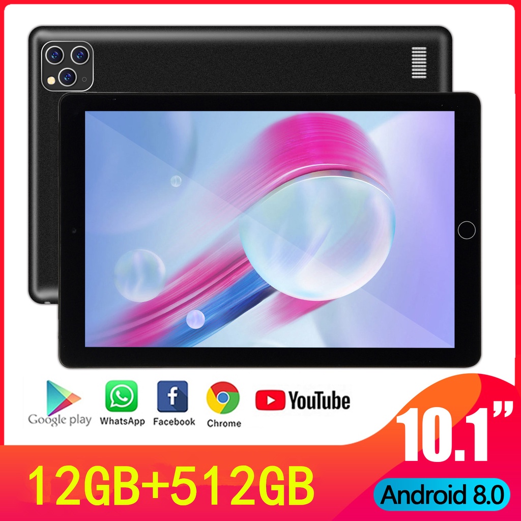 Tablet De 10,1 Polegadas Com PC 12G + 512GB/Cartão TF/Bluetooth Global ...