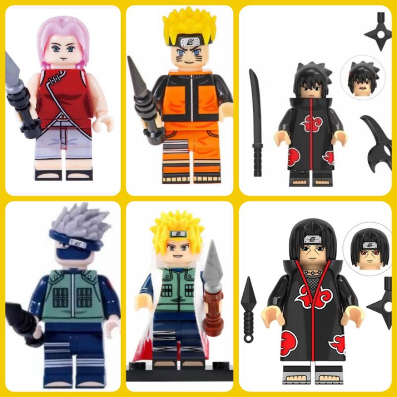 Lego 1 unidade miniatura 4-5 cm naruto kakashi sakura sasuke itachi ...
