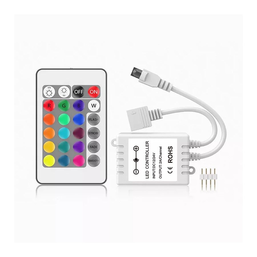 Controlador Controle Fita Led Rgb 5050 3528 - Escorrega o Preço