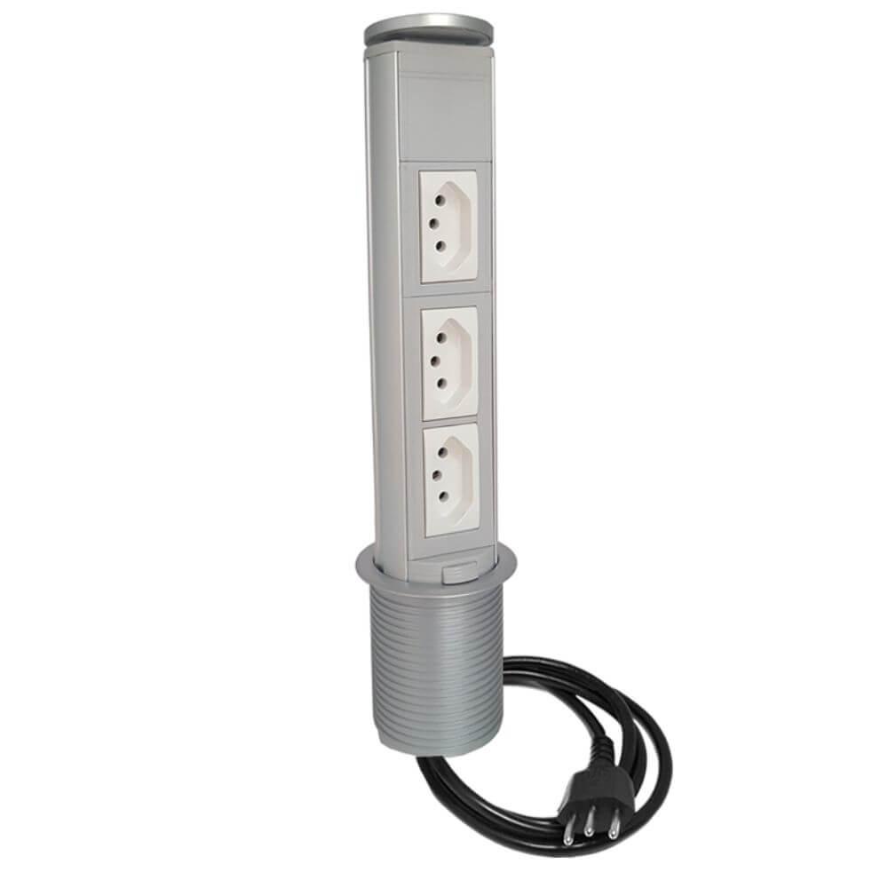 Mini Totem Torre Manual 3 Tomadas 20A Cinza Pratik QTMOV | Shopee Brasil