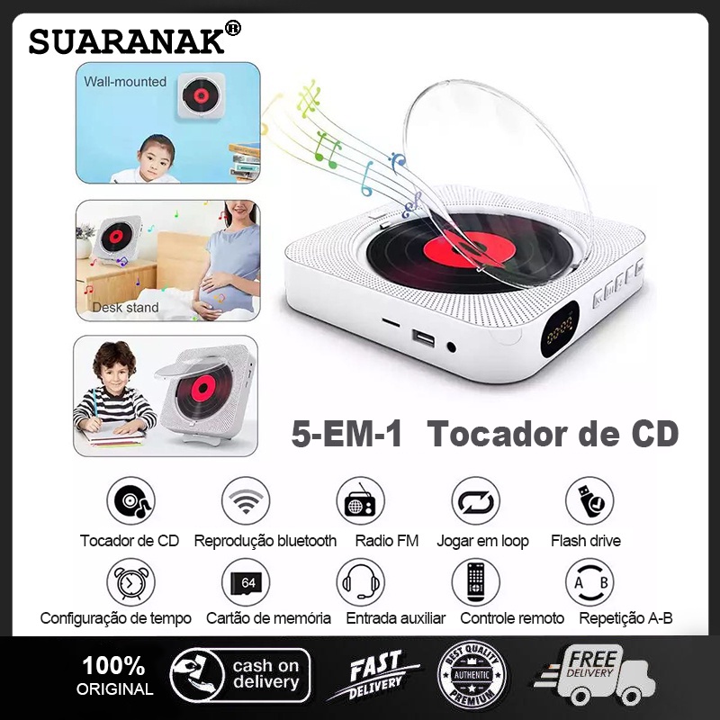 Novo Leitor De CD-Montado Na Parede Multimedia Player Bluetooth Speaker ...