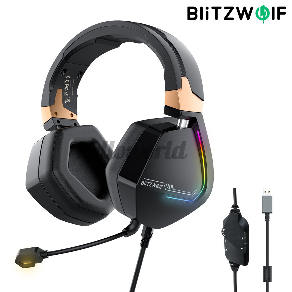 Blitzwolf Bw-Gh2 Headphone De Jogos De 7.1 Canais Com Fio Rgb ...