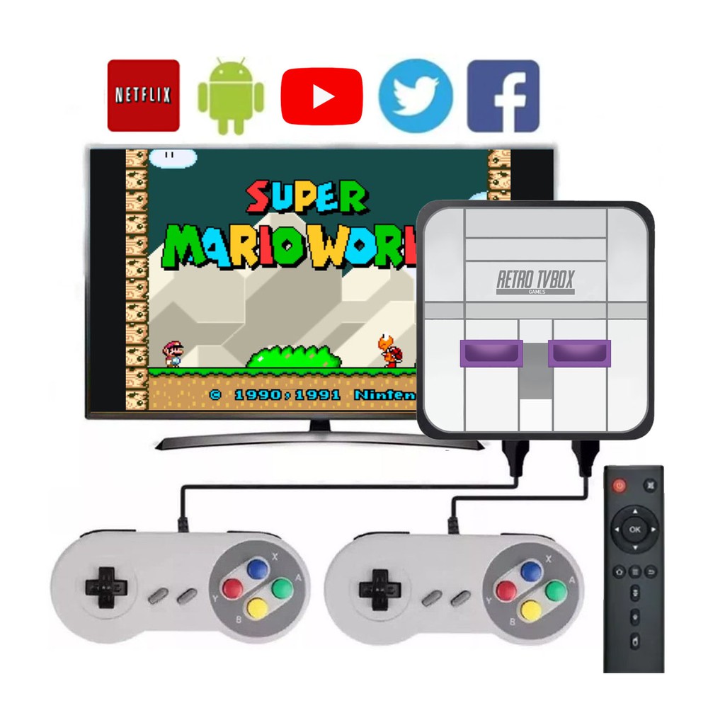 Video Game Tvbox Super Mini Retrobox 4500 Jogos Super Nintendo Mega ...