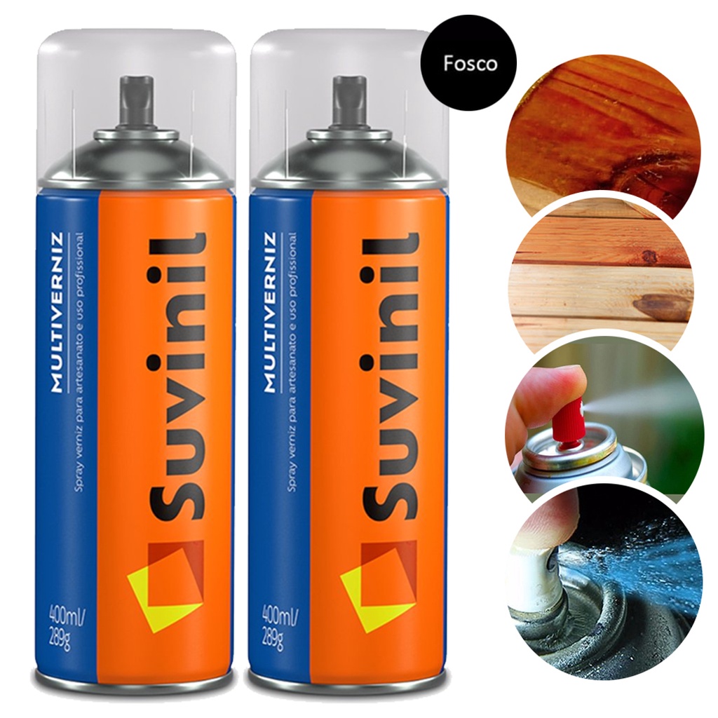 Kit 2 Verniz Spray Fosco Automotivo Arte - Suvinil | Shopee Brasil