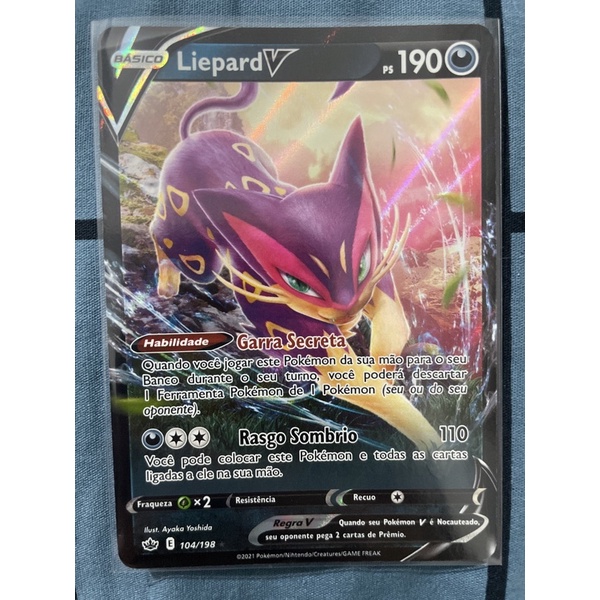 Carta Liepard V (104/198) Reinado Arrepiante - Pokemon TCG | Shopee Brasil