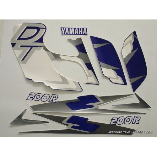 DT200R Kit Adesivo Gráfico para moto Yamaha Dt 200r DT200R Ano 98 Cor ...