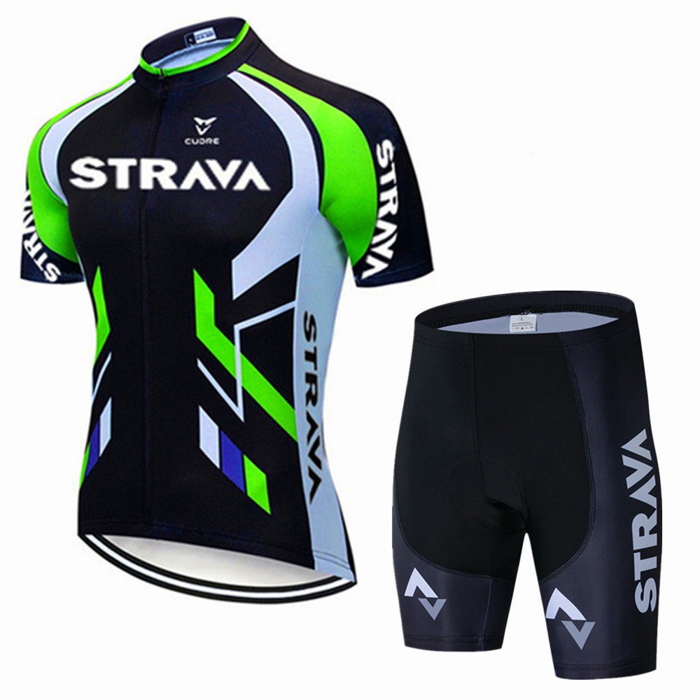 STRAVA 2022 Summer Cycling Jersey Men Breathable Bike Clothing Set Short Sleeve Sport Kit ...