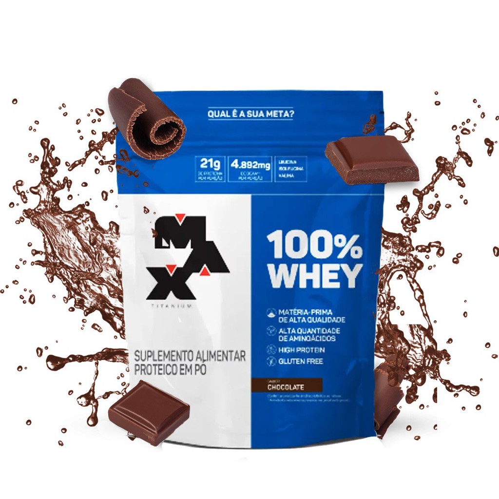 Whey Protein 100% Max Titanium 900g | Shopee Brasil