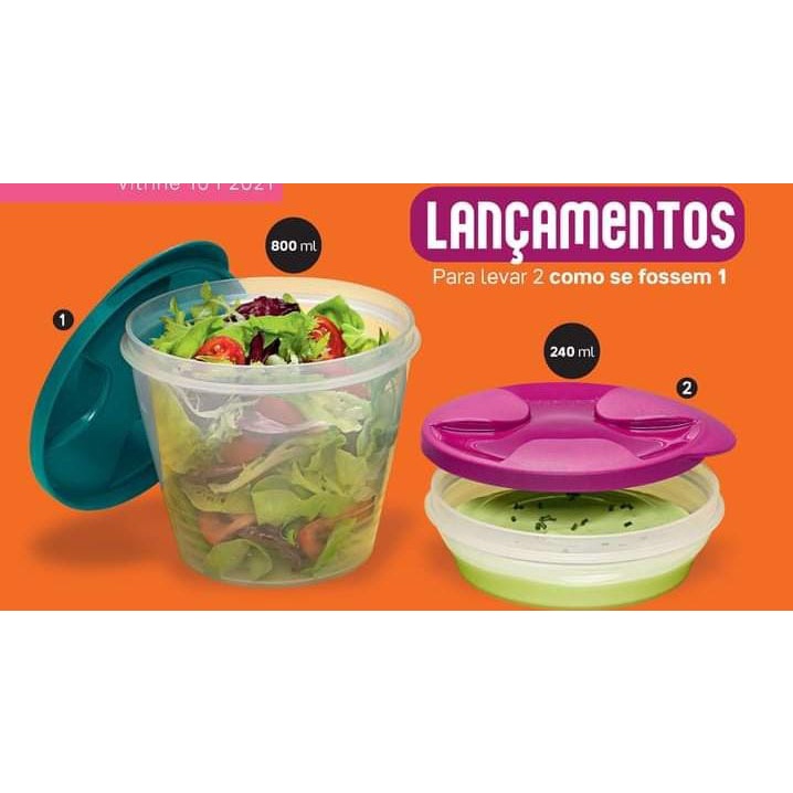 Tigela DUO tupperware 800ml grátis 240ml | Shopee Brasil
