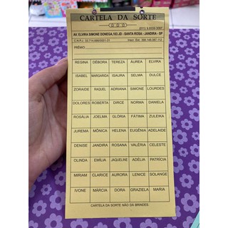 Cartelas de RIFA com 50 Nomes Kit com 2 | Shopee Brasil