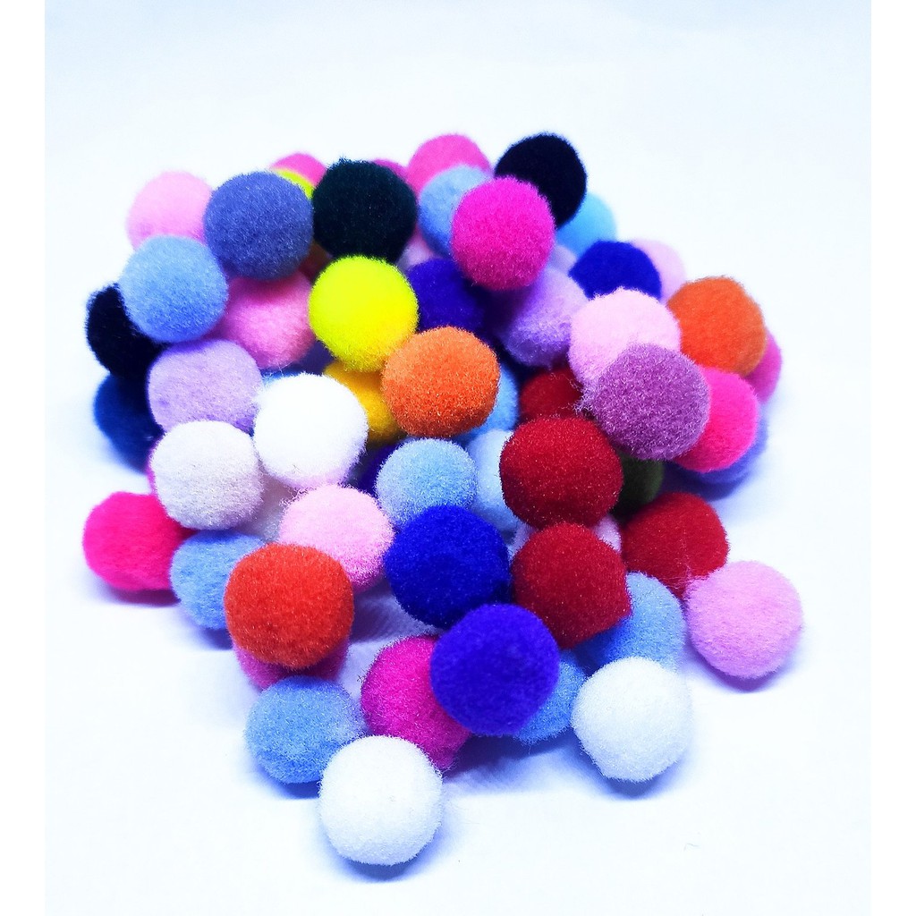 100 Mini Pompom Super Colorido 1cm - Pronta entrega no Brasil | Shopee ...