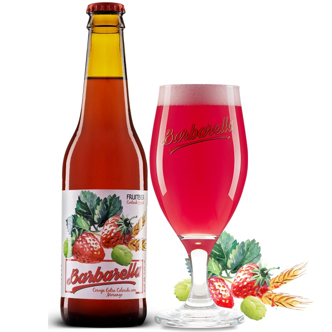 Barbarella Morango Fruit Beer 355ml | Shopee Brasil