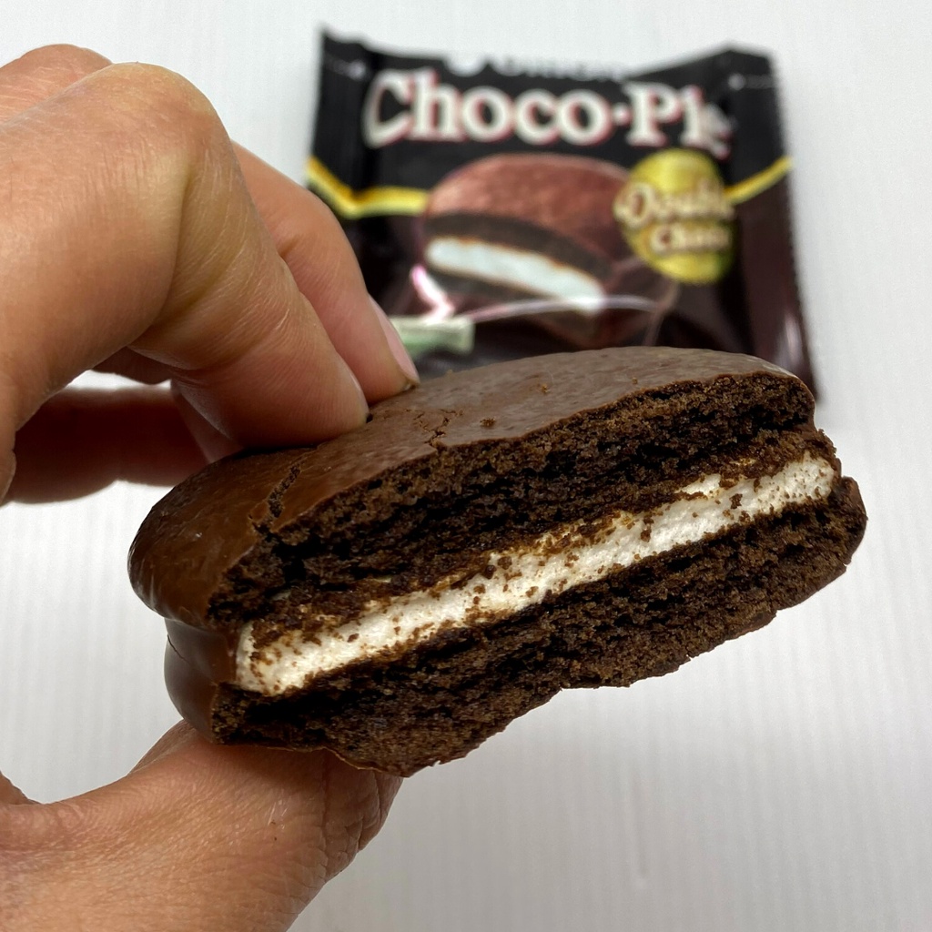 Torta da Coreia Choco Pie Double Choco Coberto de chocolate ao leite e ...