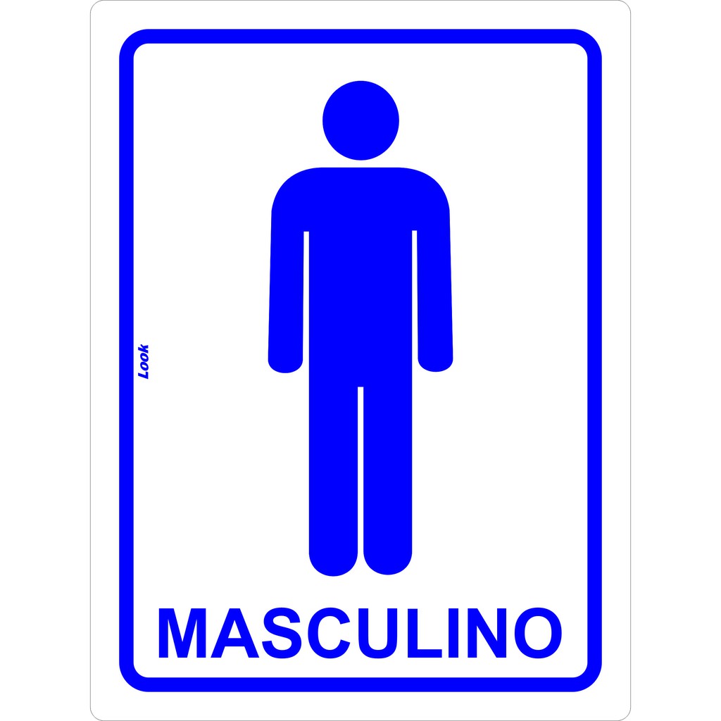 Placa Sinalização Banheiro Masculino Homem Sanitário Wc 15x20cm ...