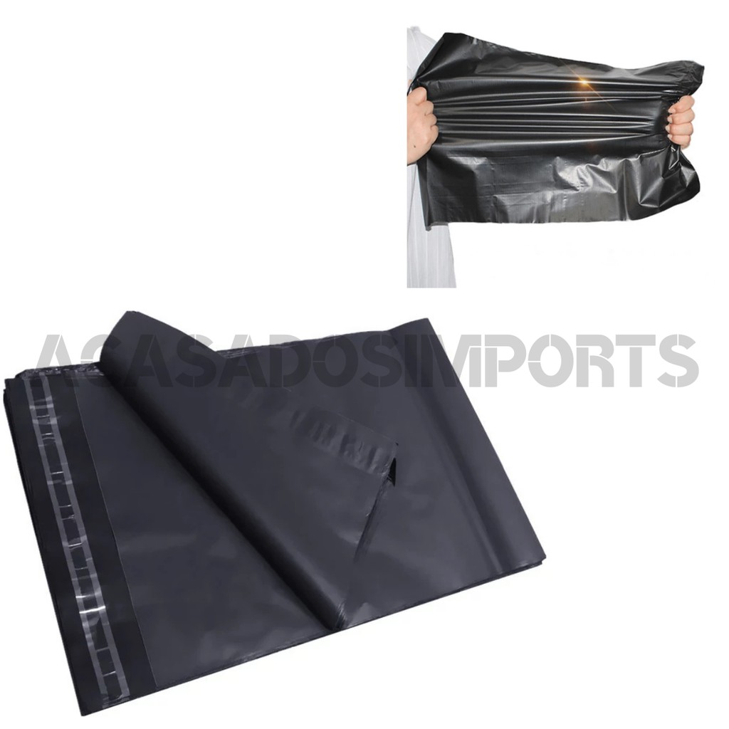 Envelope plastico de segurança 32x40 cm 75 unidades cinza preto escuro ...