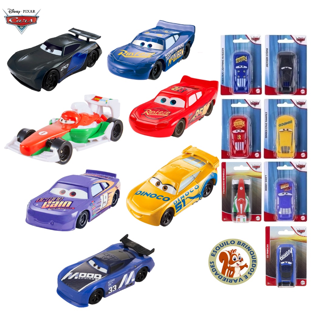 Disney Cars 3 - Relâmpago Mcqueen - DINOCO CRUZ RAMIREZ - JACKSON STORM ...