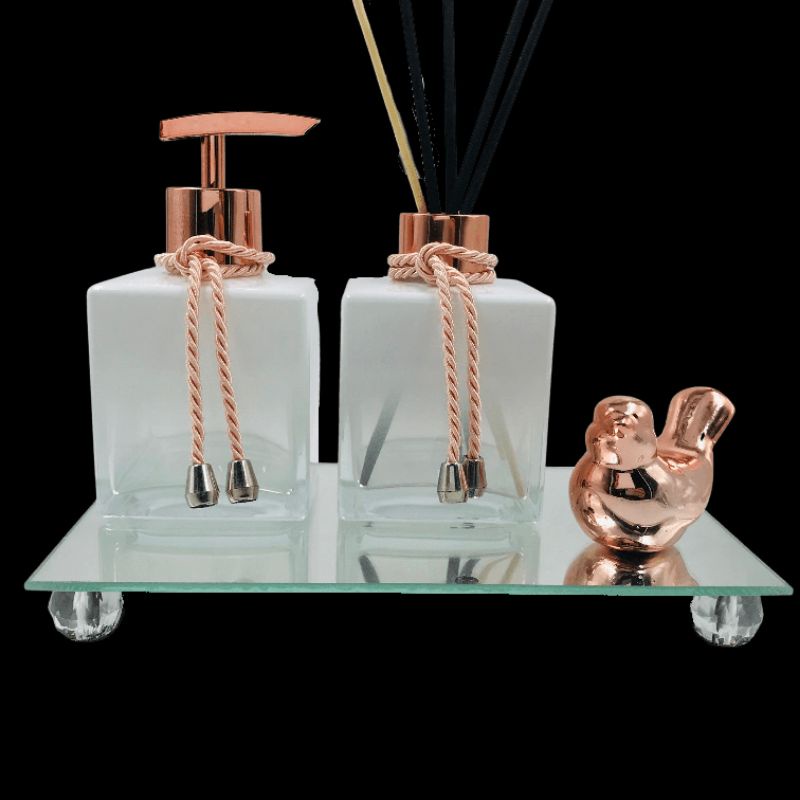 Kit Lavabo Luxo Cubo Branco Degradê + Passarinho | Shopee Brasil