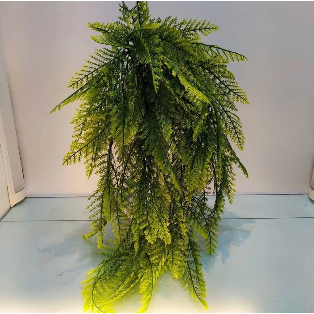 Planta Samambaia Pendurada Verde Artificial Parede Varanda p/ Decoracao ...