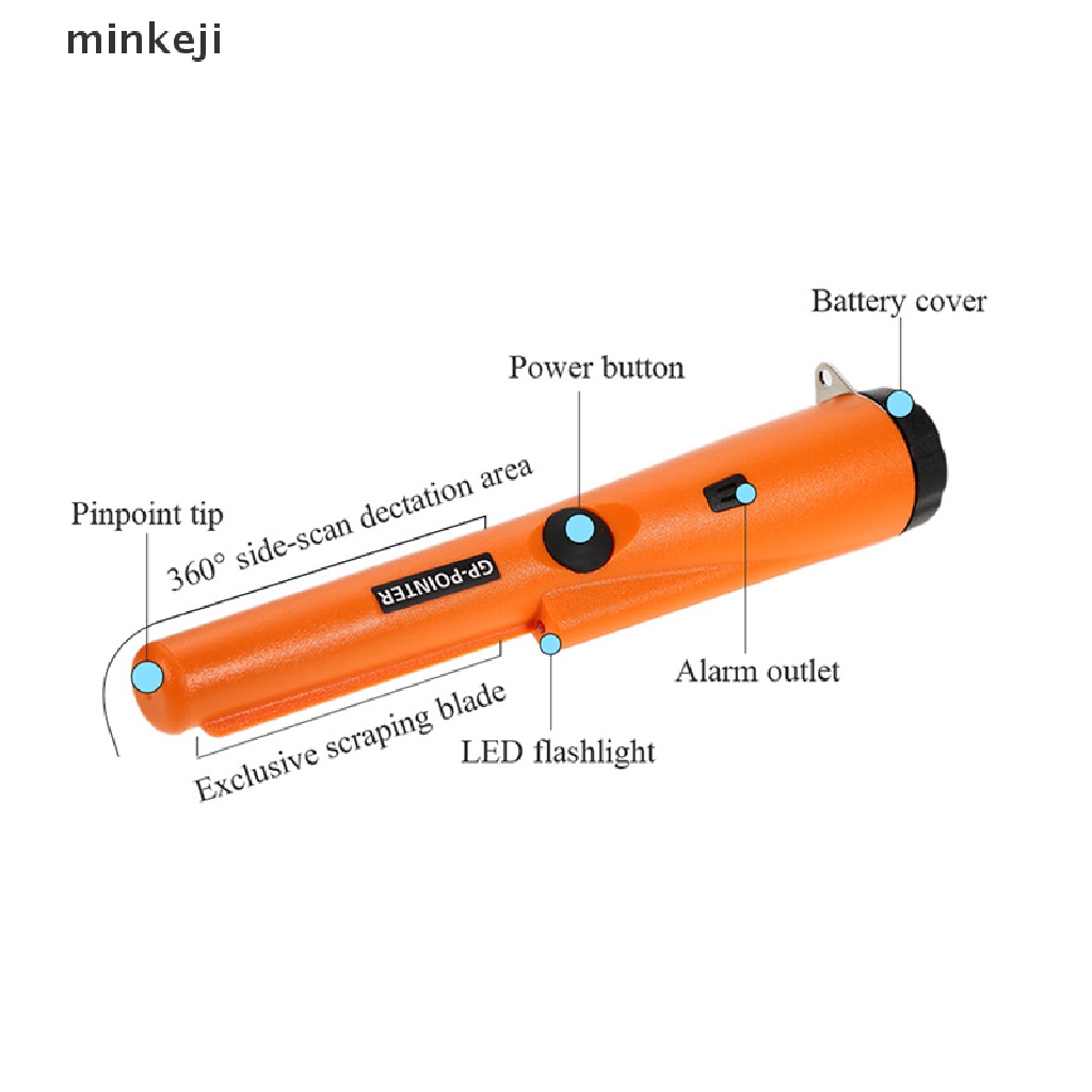 minkeji Probe Metal Gold Detector Vibration Light Alarm Security Pin Pointer GP-Pointer br ...