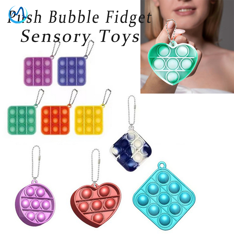 Pop It Fidget Toy Chaveiro Brinquedo Simples Dimple Pop Bubble Sensory ...