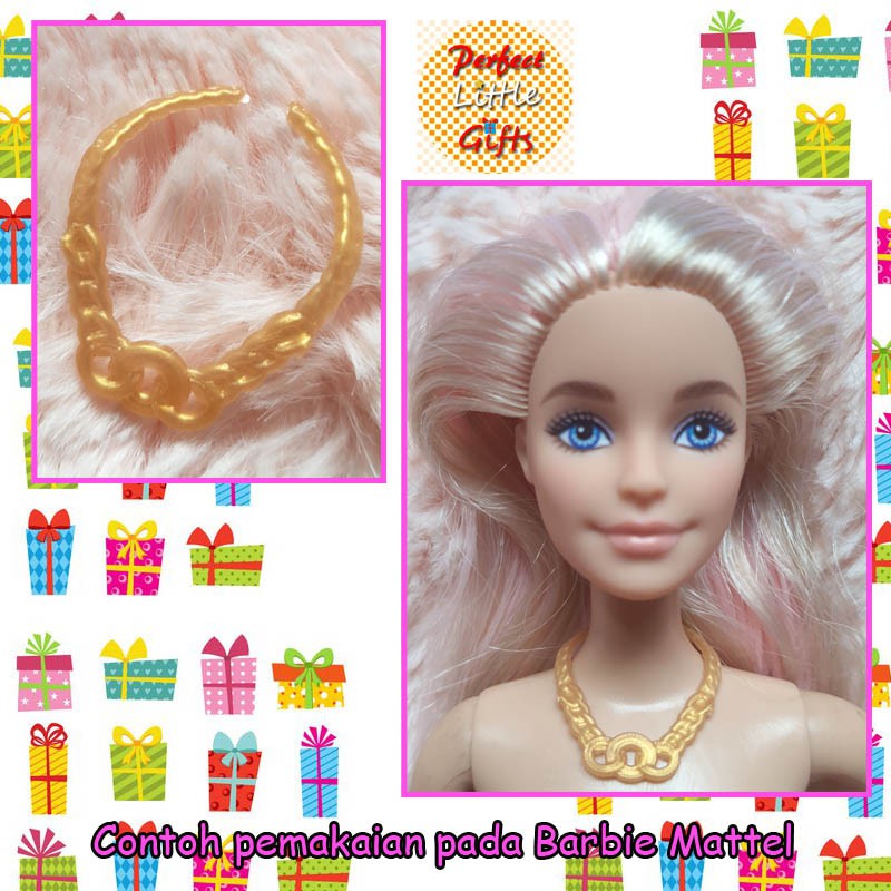 Colar Extra Dourado Da Barbie | Shopee Brasil