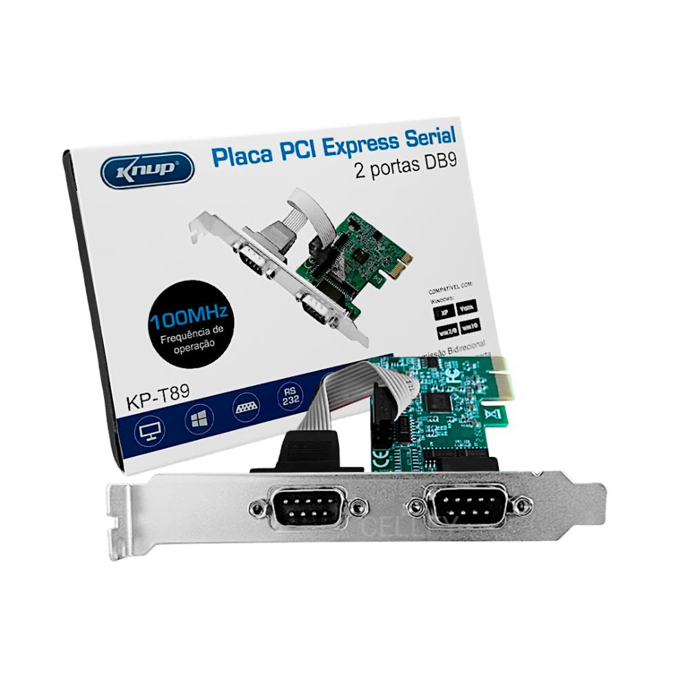 Placa PCI Express Serial 2 Portas DB9 50bps a 16Mbps 100MHz | Shopee Brasil