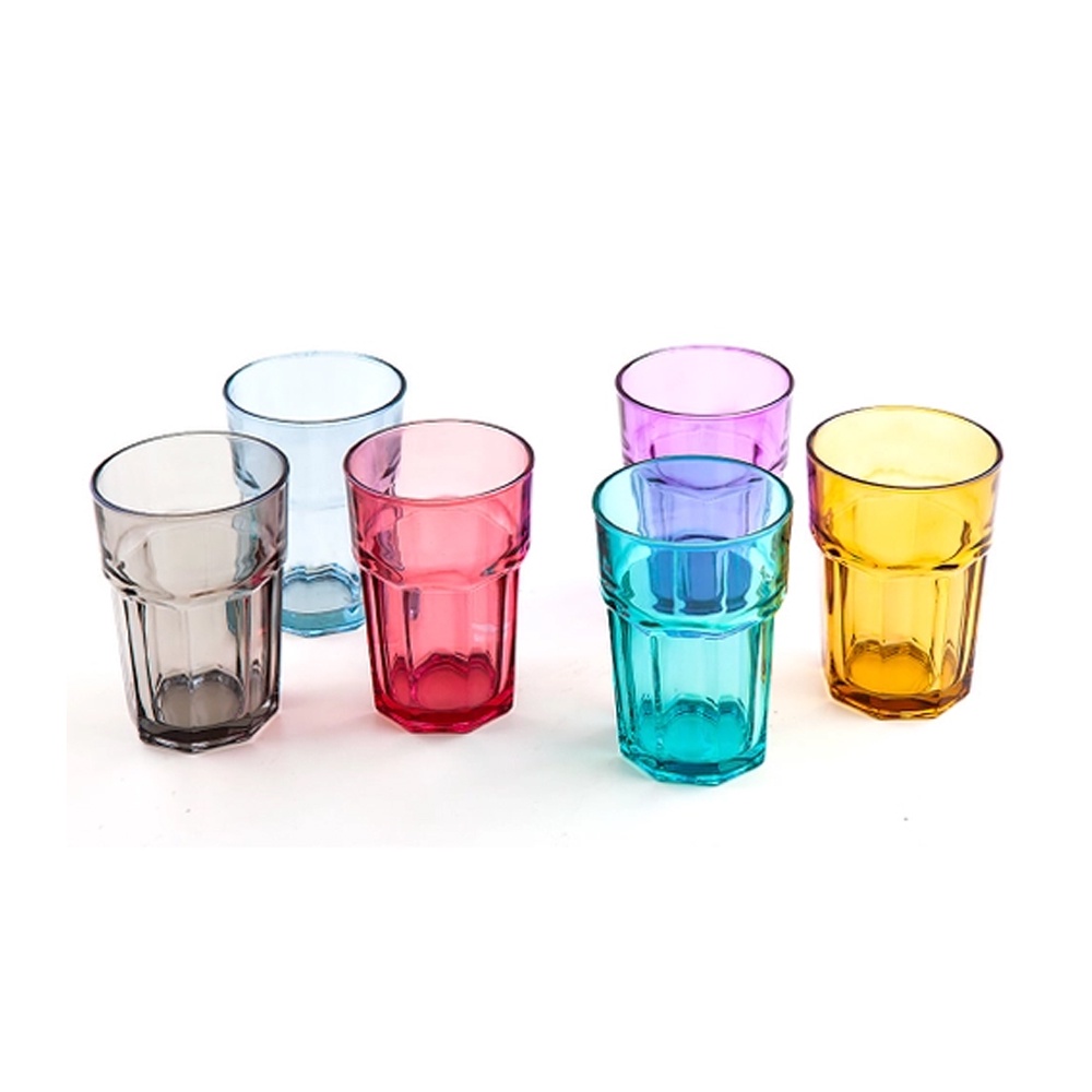 Copos De Vidro Coloridos 450ml 6 Unidades | Shopee Brasil