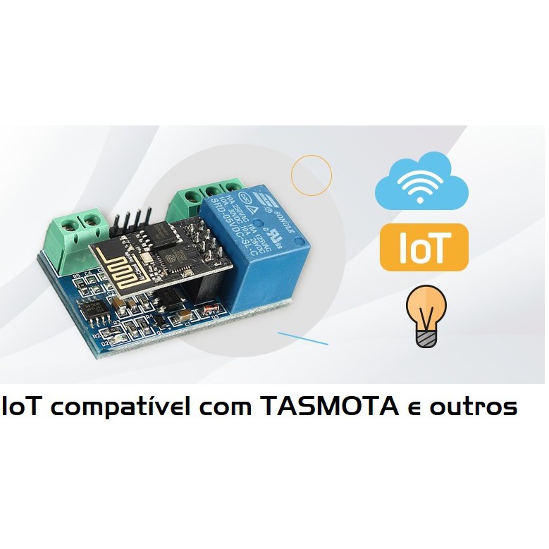 Módulo Relé Wi-fi Esp8266 V1.0 Com Esp-01 para IoT compatível com TASMOTA internet das Coisas ...