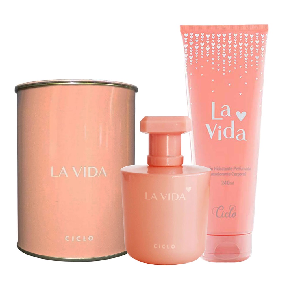 Kit La Vida Ciclo Colônia Lata + Hidratante La Vida | Shopee Brasil
