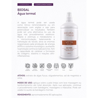 Vitta Bio Sal Água Termal 1000ml Extratos Da Terra | Shopee Brasil