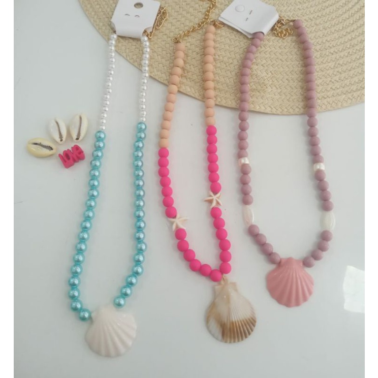 Colar de miçangas praiano concha. | Shopee Brasil