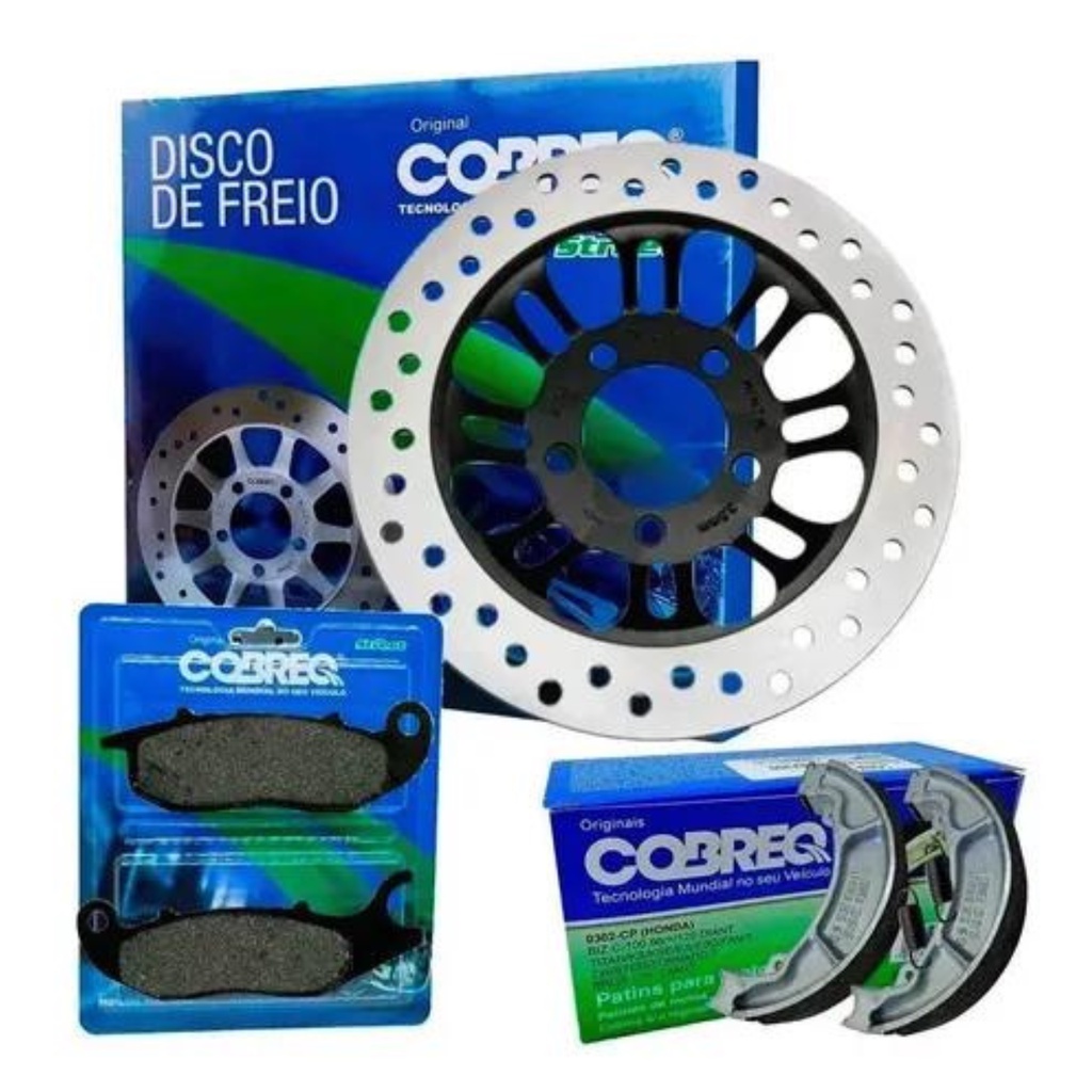 Disco Freio+pastilha+lona Titan 160 Freio Combinado Cobreq - Escorrega ...
