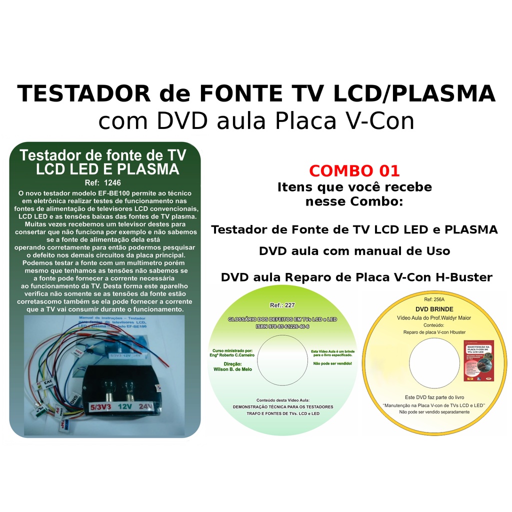 TVsLCD.Testador de Fonte TVs LCD e PLASMA e DVDs aulas Uso e Reparo em ...