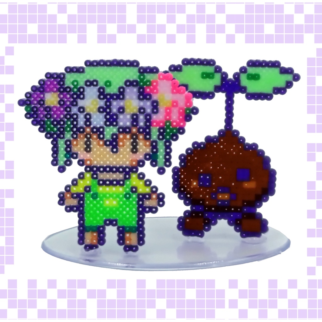Omori Basil e Sprout Mole Figura Pixel Art Bead Perler Acompanha Base ...
