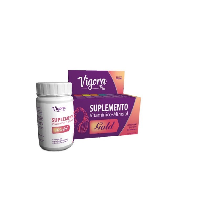 Vigora Plus Gold Suplemento Vitamínico-Mineral C/60 Cáps. (Com Biotina ...