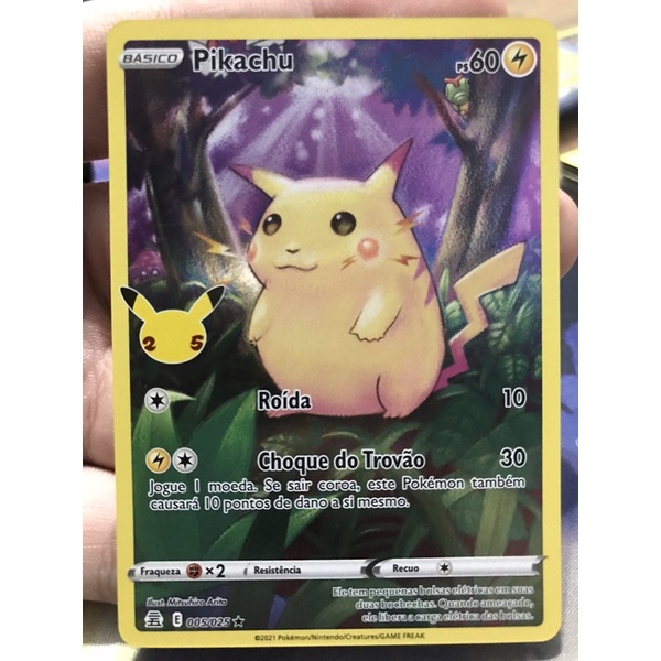 Carta Pokémon Pikachu Rara Brilhante - Escorrega o Preço
