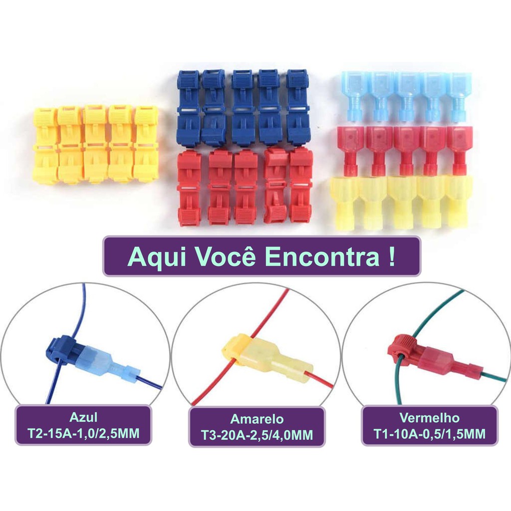 Conector Rápido Derivação - Fios 0,5 A 1,5mm - 5 Unidades - Desconto no ...