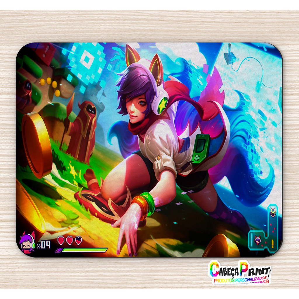 Mouse Pad 20X24 Cm Lol Ahri Fliperama | Shopee Brasil