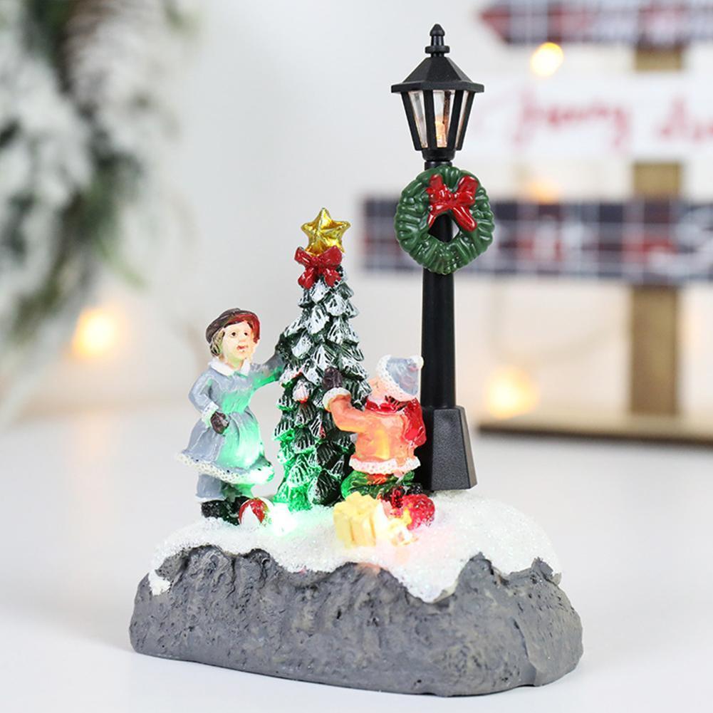 Cute Christmas Led Lighted House Hand-Painted Tabletop Village Light ...