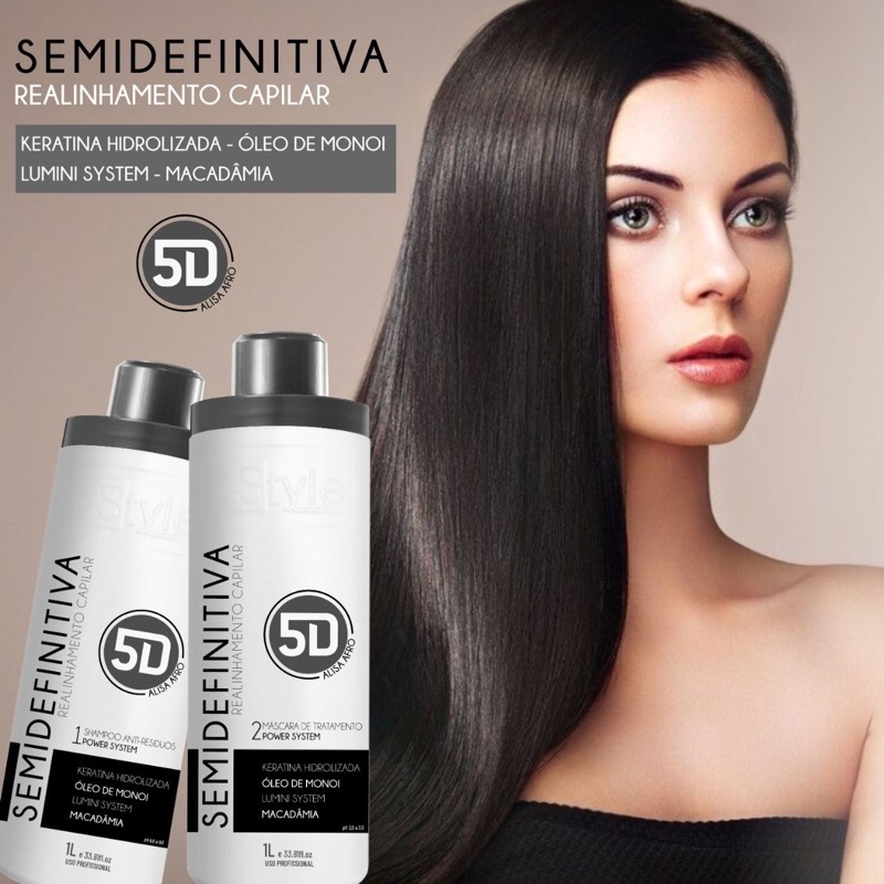 PROGRESSIVA SEMI DEFINITIVA 5D ALISA AFRO A MELHOR 2X1000ML | Shopee Brasil
