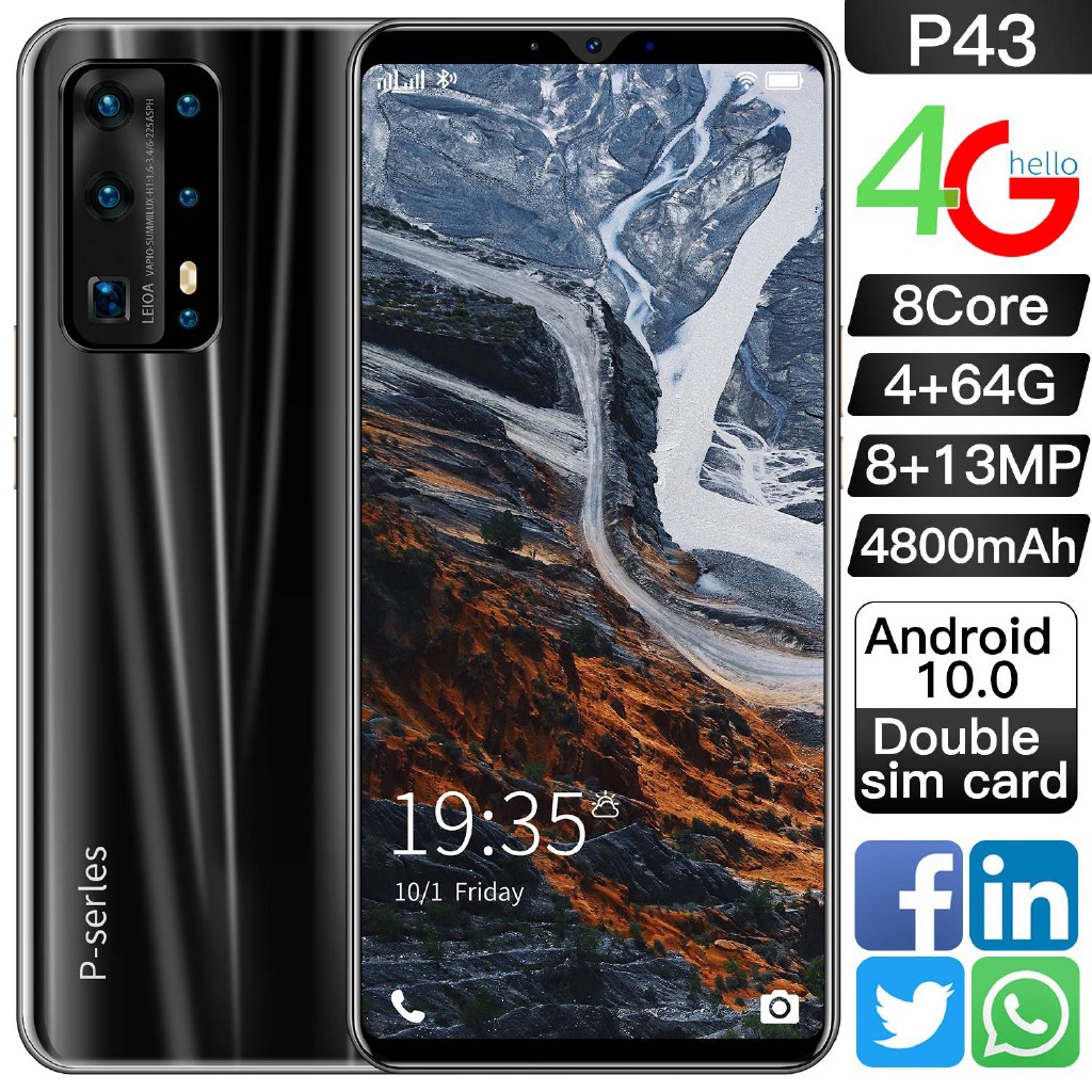 🔥promotion🔥 Smartphone P43 4g Tela Cheia 5,8 Polegadas Para Celular ...